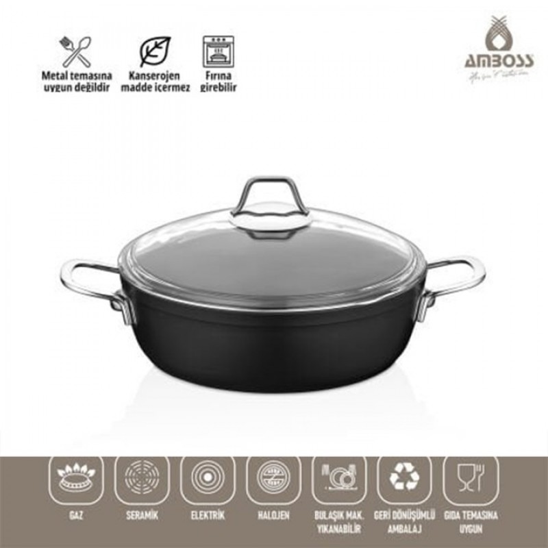 AMBOSS DARK BASIK TENCERE 30 CM - ELDEN TAKSİTLE